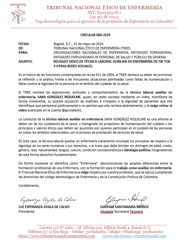 TNEE – Tribunal Nacional Ético Enfermería